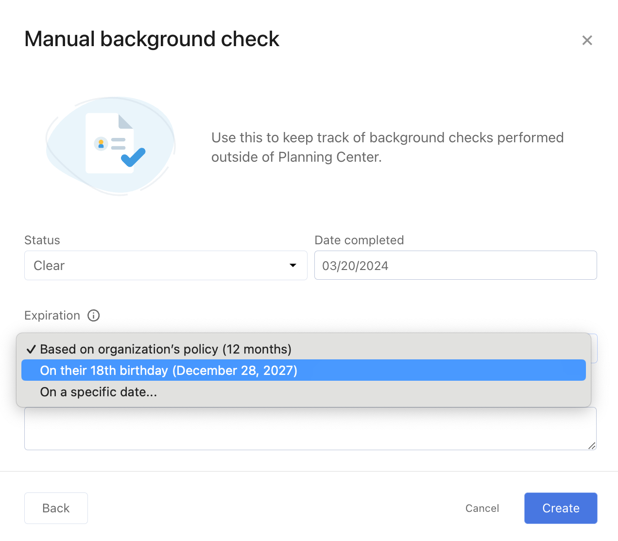 Manually track background checks – People