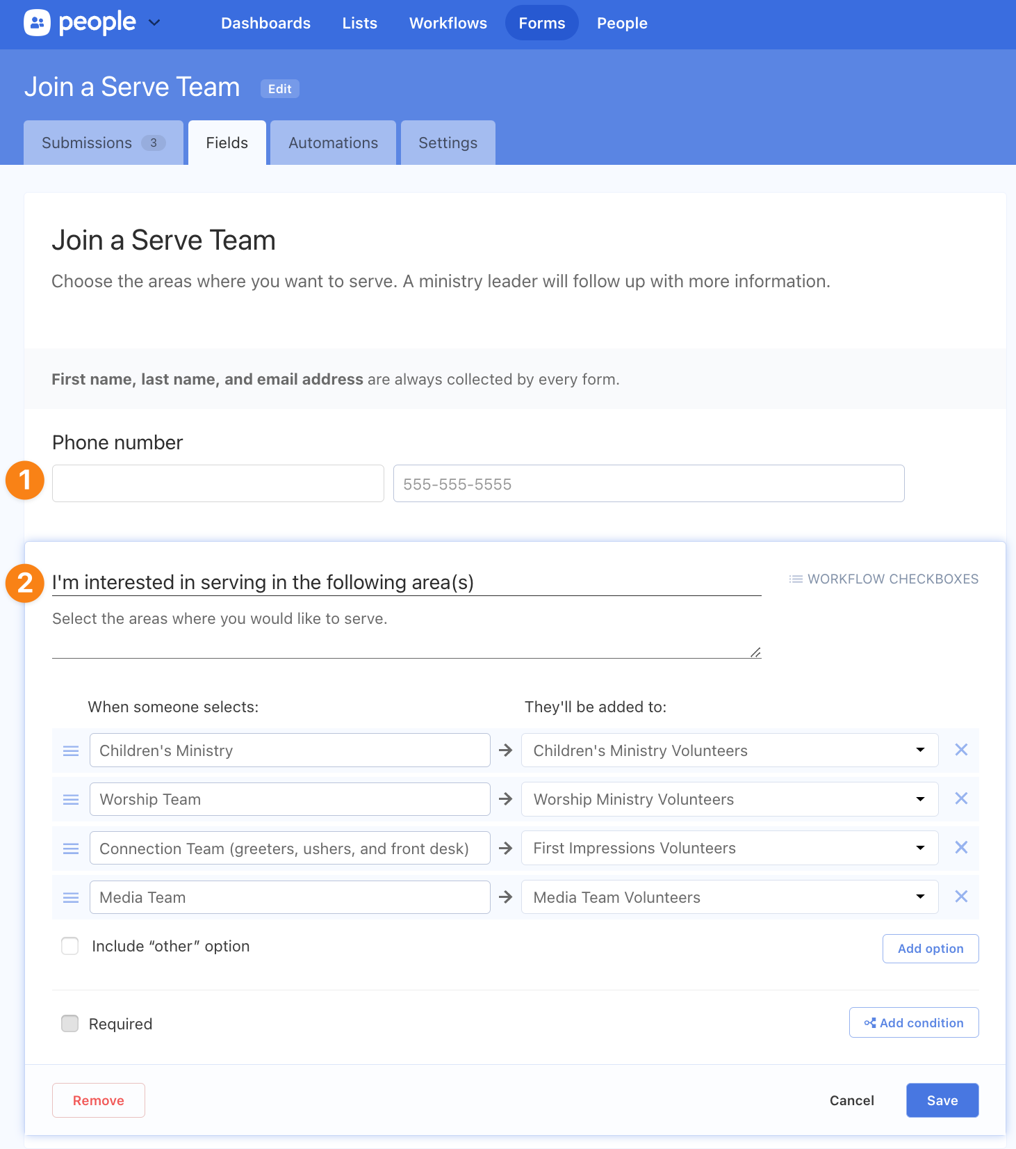 Common forms – People